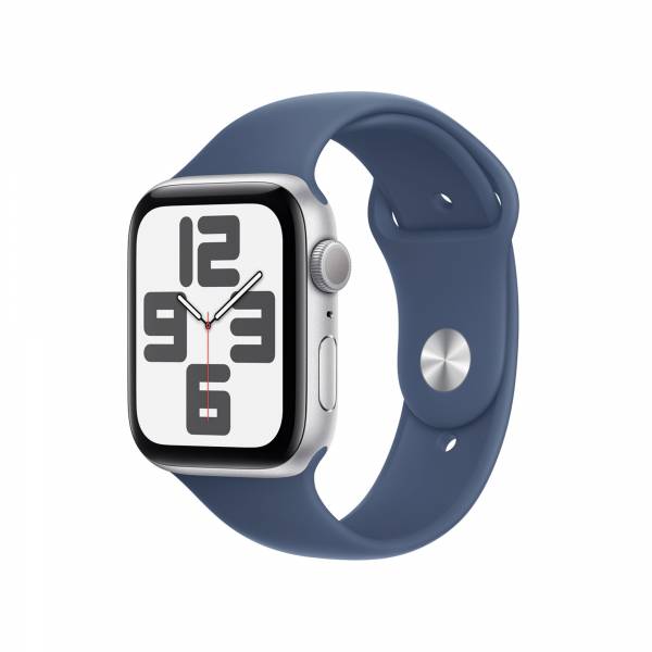 Apple Watch SE2 v3 GPS 44mm Silver Alu Case with Denim Sport Band – M ...